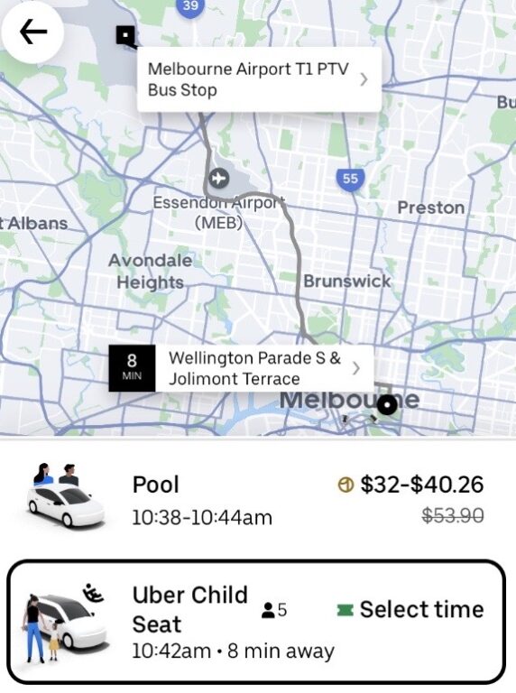 Uber launches child seats in cars across Melbourne
