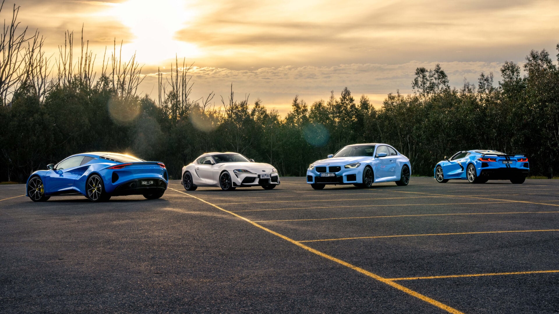 Lotus Emira vs BMW M2 vs Chevrolet Corvette vs Toyota Supra comparison ...