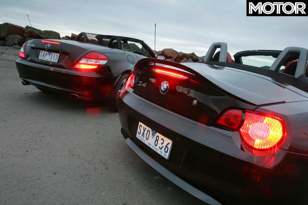 2004 BMW Z4 3.0 Roadster vs Mercedes-Benz SLK350 comparison review ...
