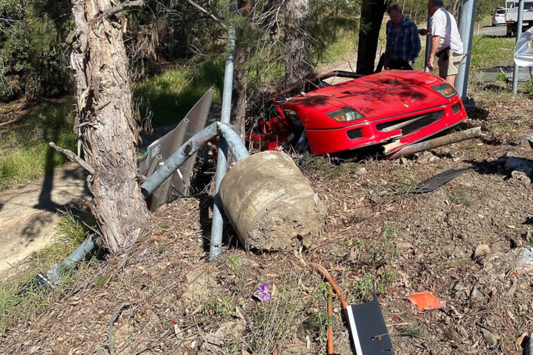 A rare Ferrari F40 has been crashed in Queensland