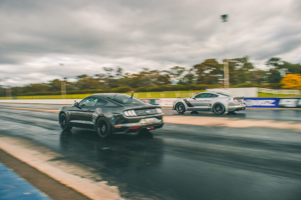 Two supercharged Ford Mustangs face-off in our most powerful drag race yet