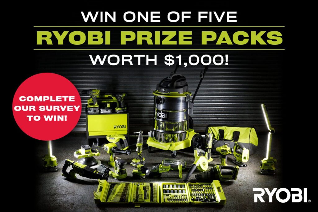 Win one of five $1000 Ryobi prize packs | Tradie Survey