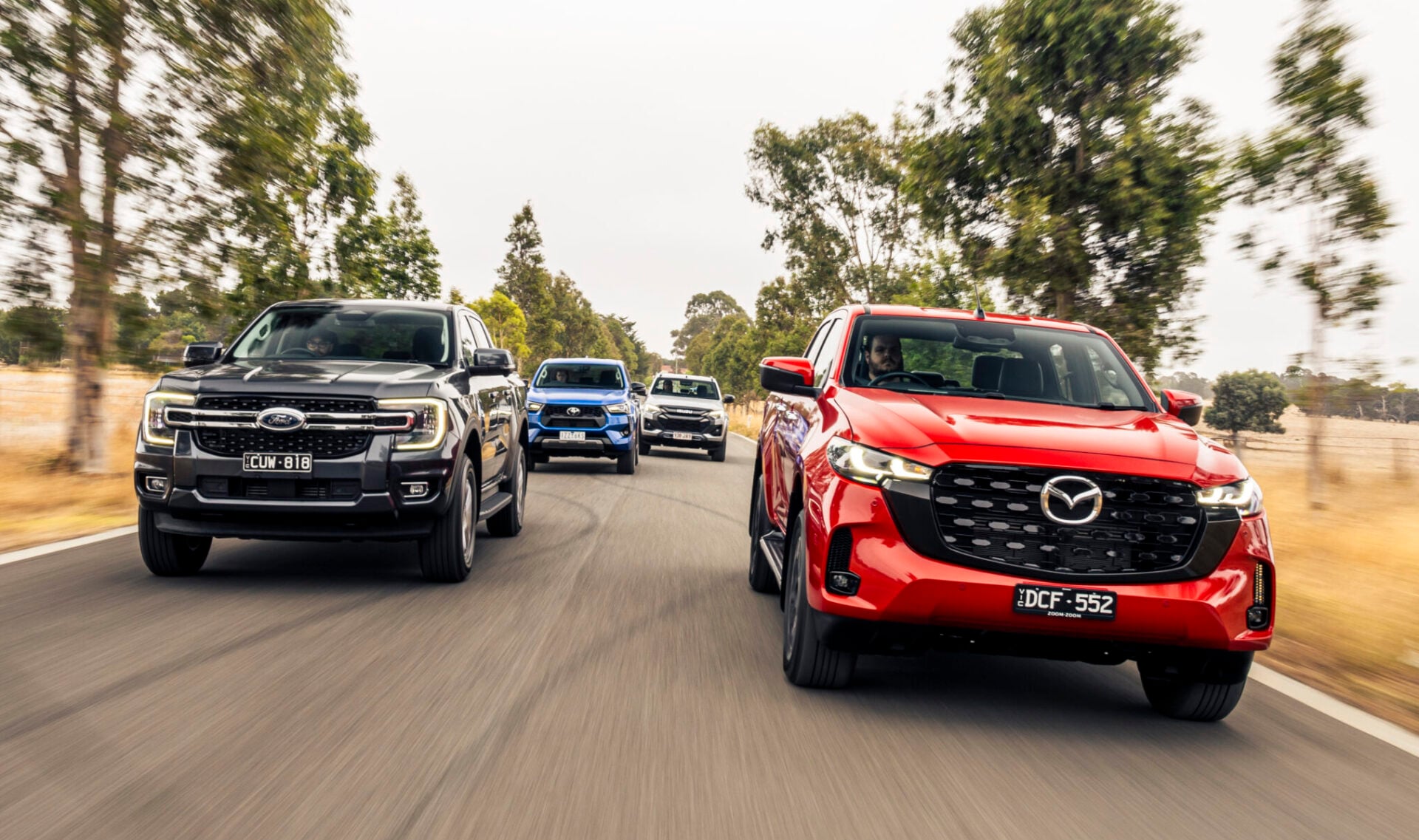 Battle of the Best Sellers: Wheels group ute test between Ford, Toyota ...